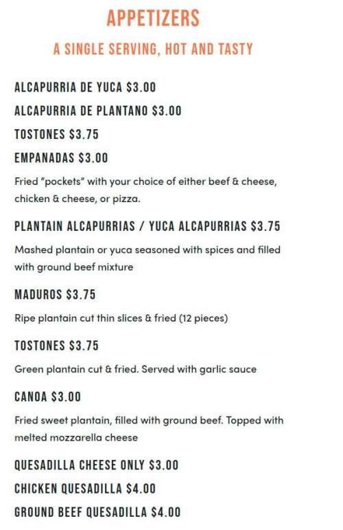 Layla's Authentic Spanish Restaurant menu in Syracuse, New York, USA