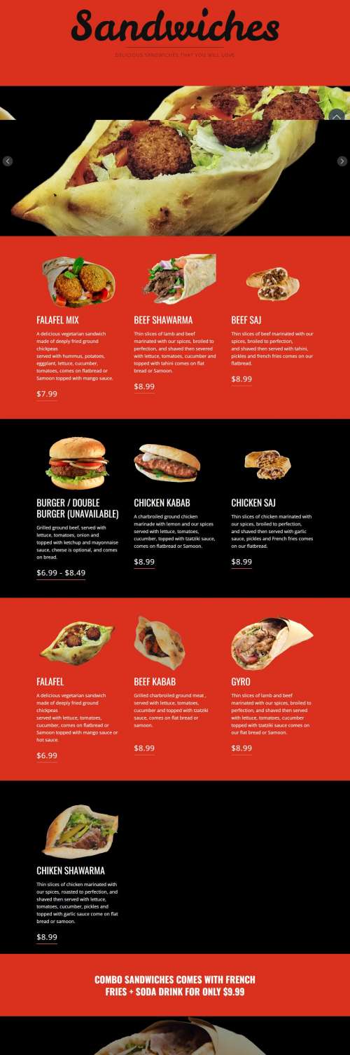 Mazzat Restaurant menu in Portland, Maine, USA