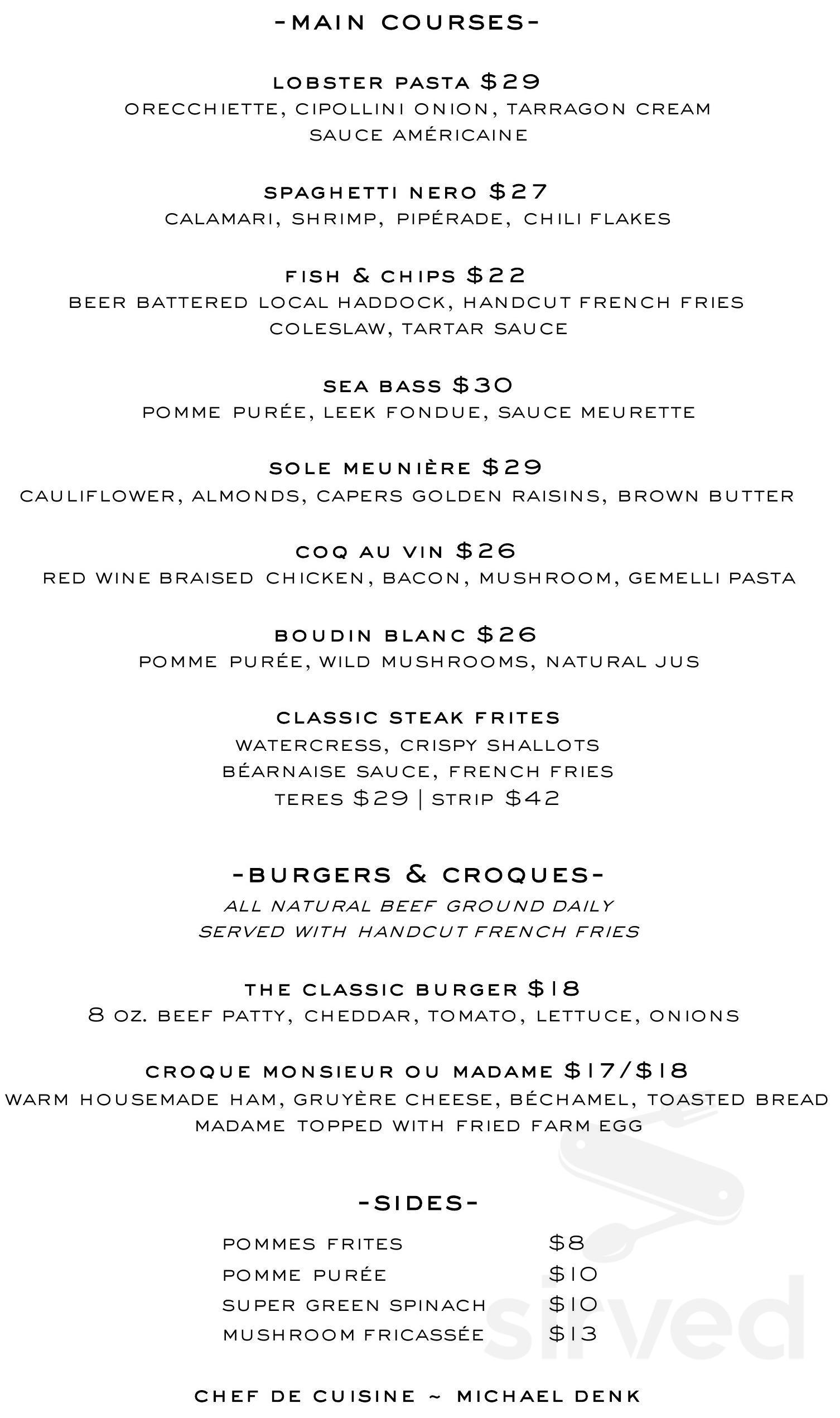 Menu - Boston MA's Bar Boulud | Sirved