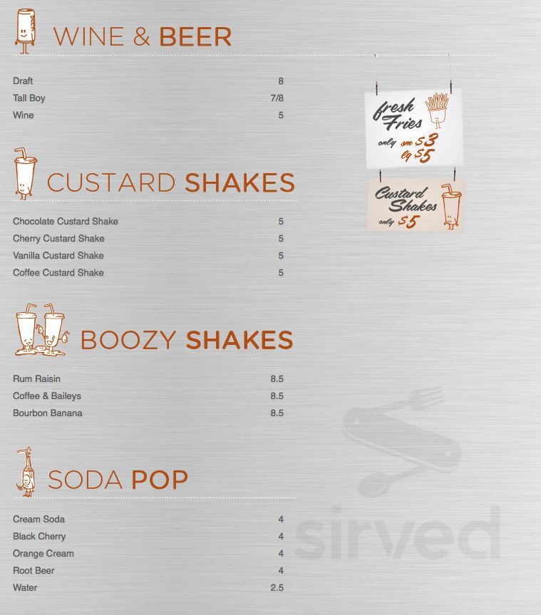 Menu - Calgary AB's Clive Burger | Sirved