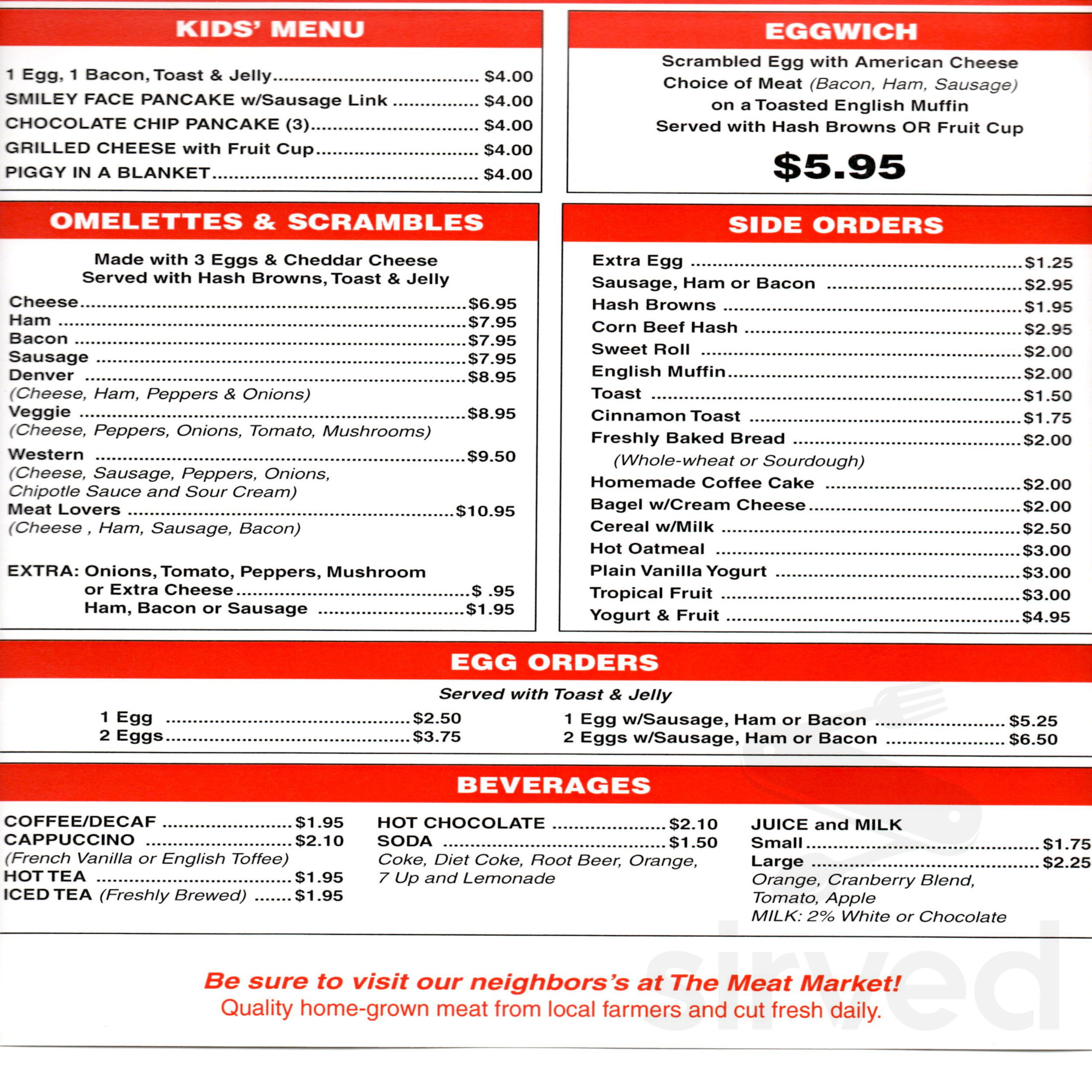 Howie's Restaurant menu in Wisconsin Dells, Wisconsin, USA