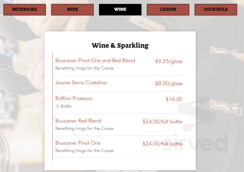 Parkway Bakery & Tavern menu in New Orleans, Louisiana, USA