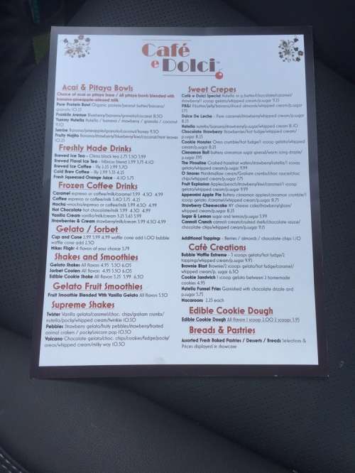 Cafe e Dolci menu in Warwick, New York, USA