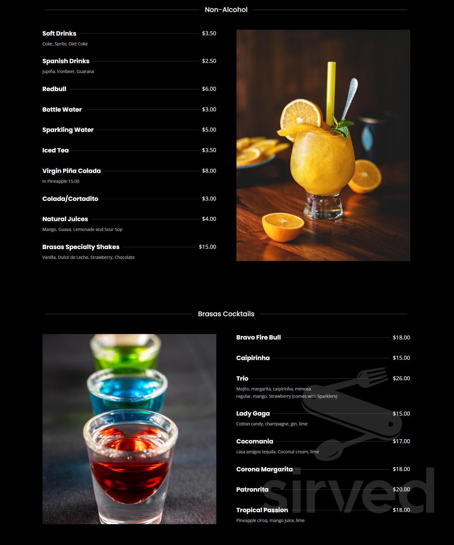 Brasas steakhouse & Grill menu in Naples, Florida, USA