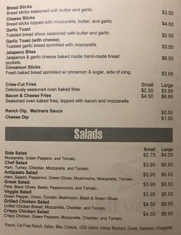 Menu - Pinckney MI's Towne Square Pizza Pinckney | Sirved
