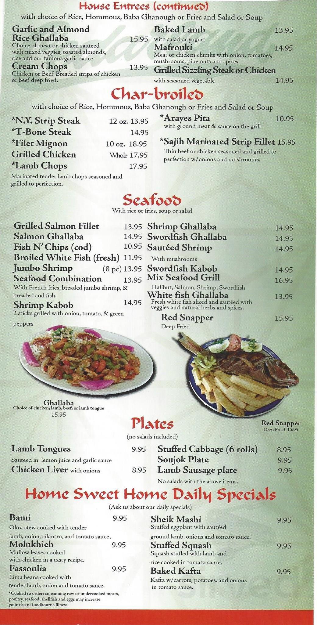 Cedarland Restaurant menu in Dearborn, Michigan, USA