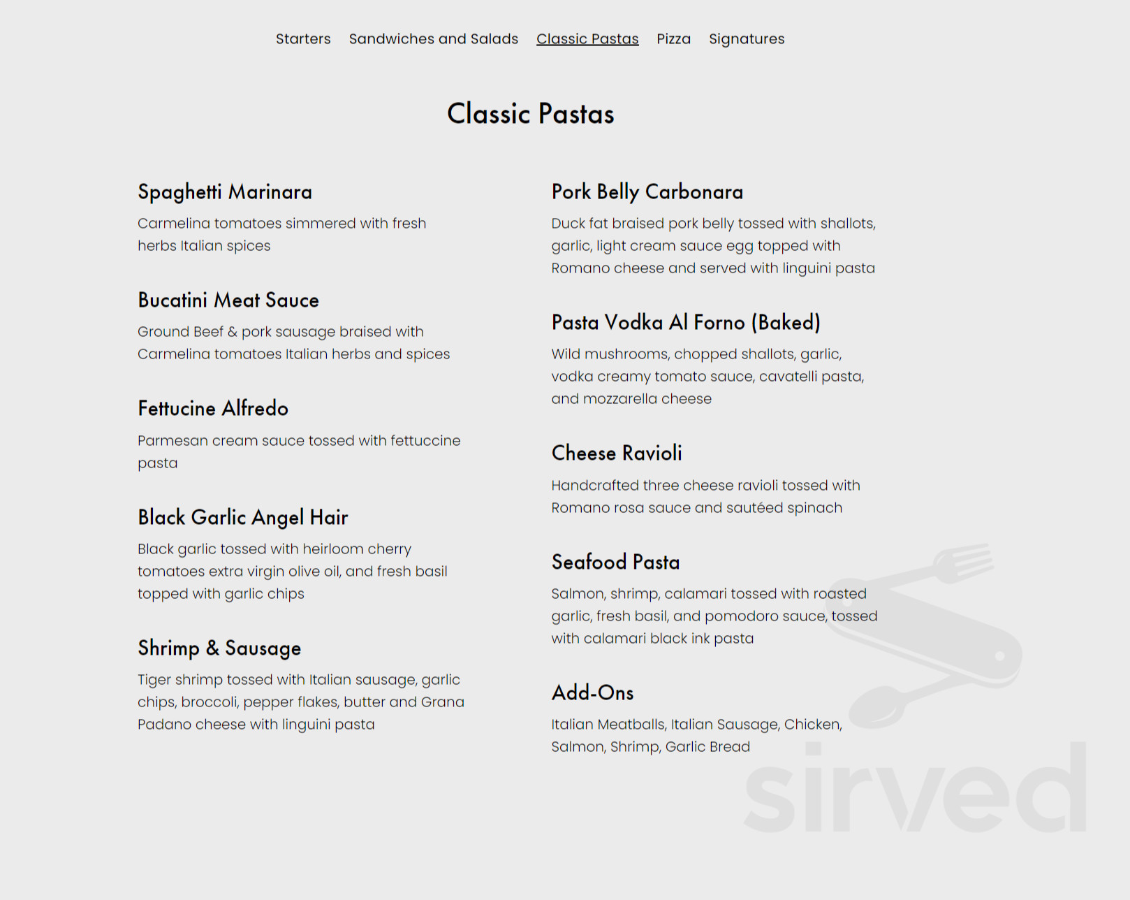 The Pizzeria | Chino Hills menus in Chino Hills, California, United States