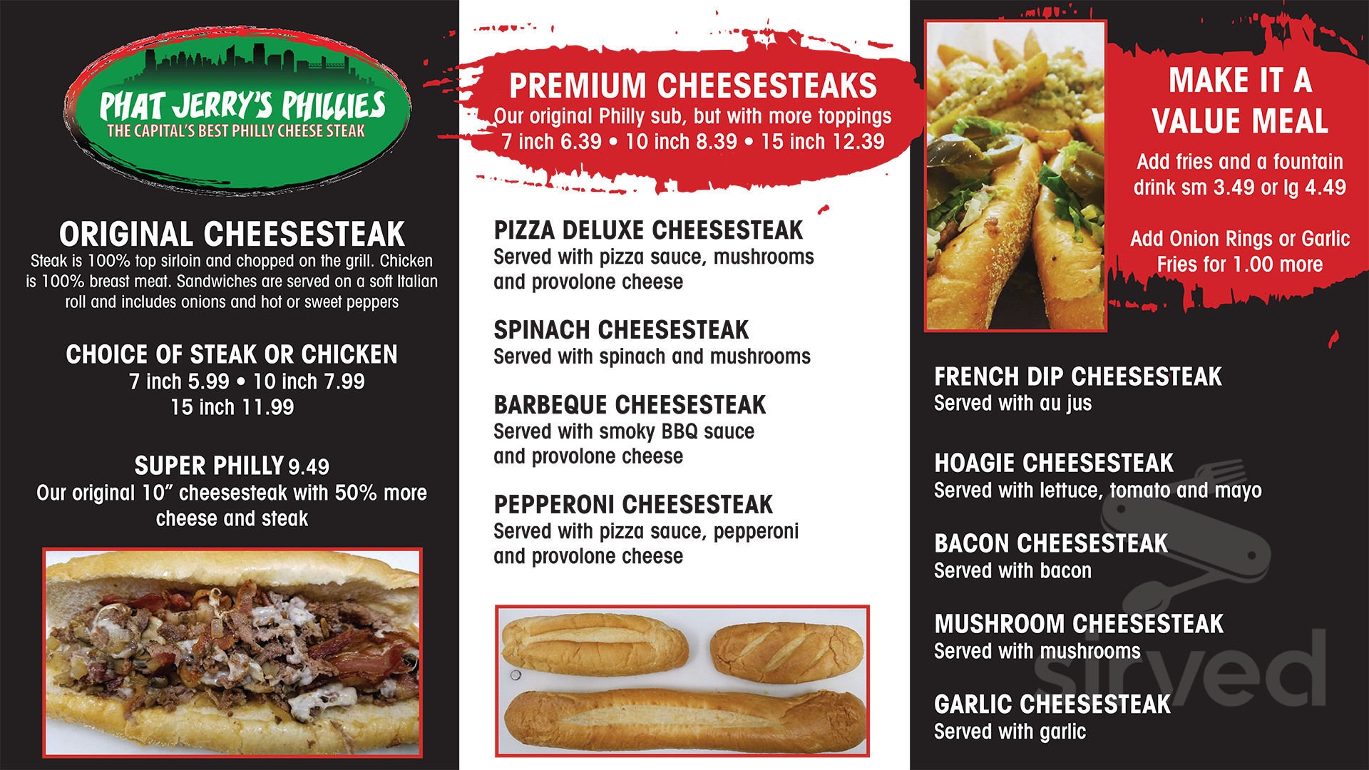 Phat Jerry's Phillies menus in Sacramento, California, United States
