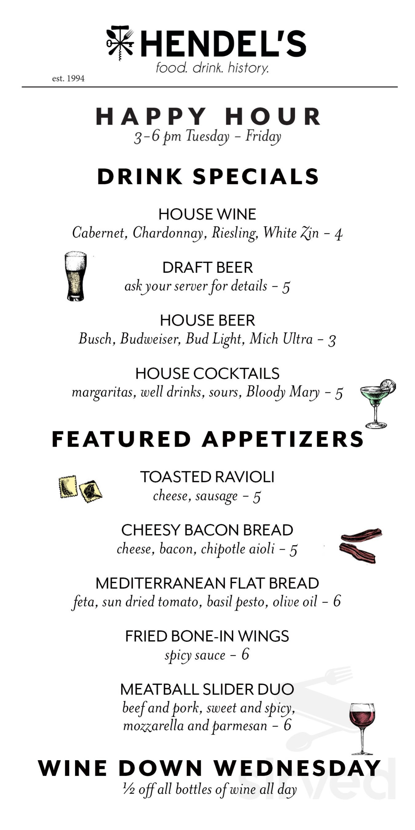 Menu for Hendel's in Florissant, MO | Sirved