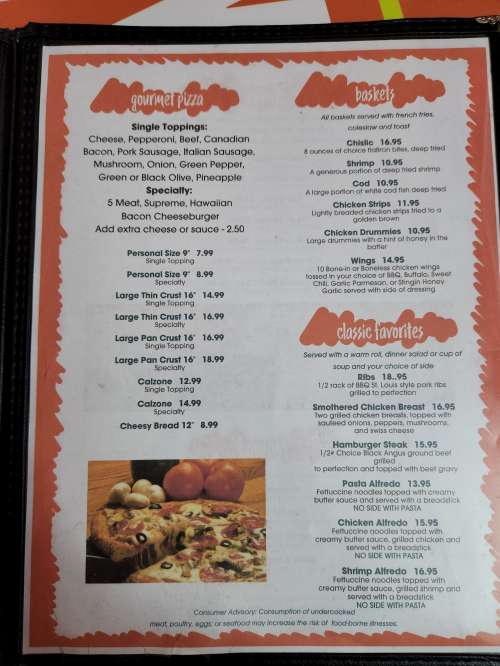 Phat Pheasant Pub menu in Windom, Minnesota, USA