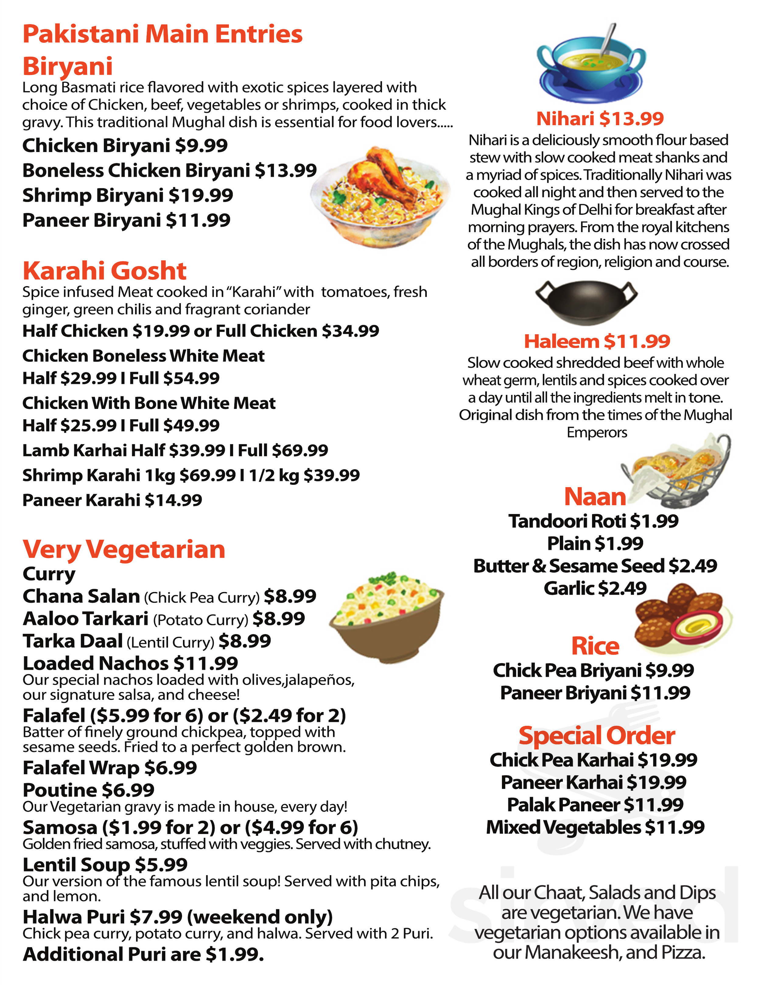 Nihari Inn by Toshka Halal Restaurant & Patio menu in Mississauga ...