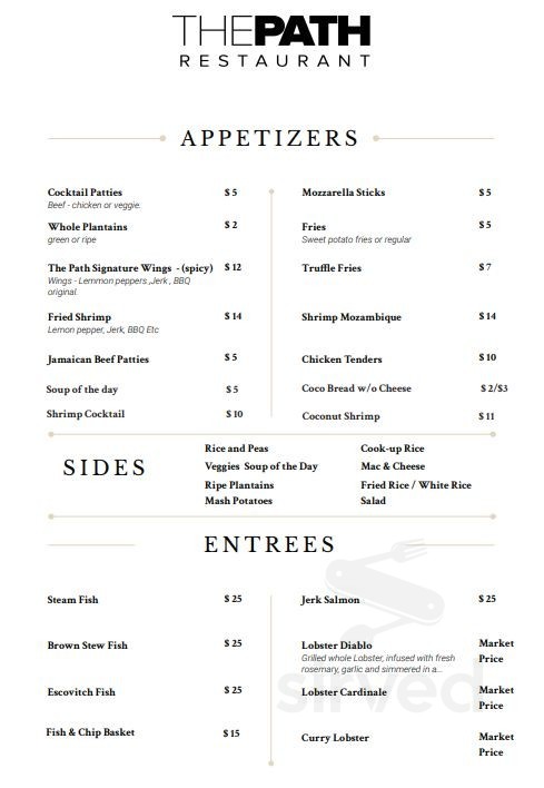 THE PATH RESTAURANT & LOUNGE menu in Fall River, Massachusetts, USA