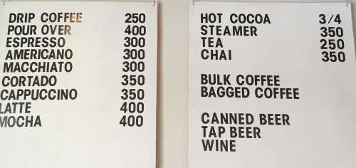 The Crib menu in Marquette, Michigan, USA