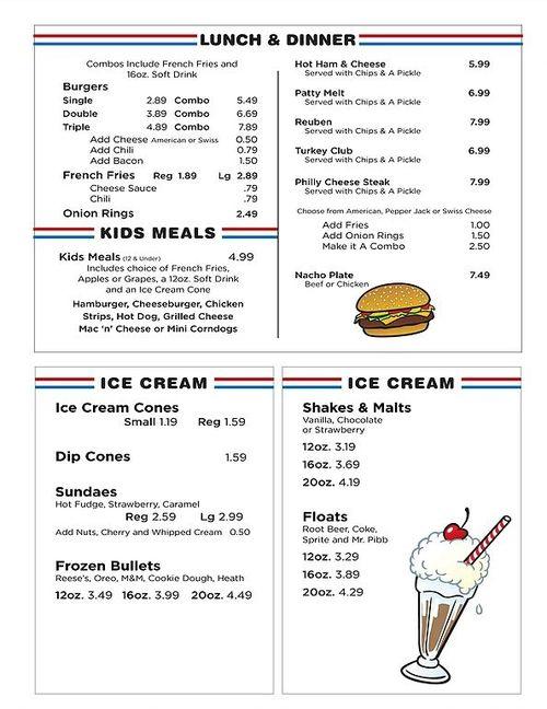 Fairlane Diner menu in Sherman, Illinois, USA