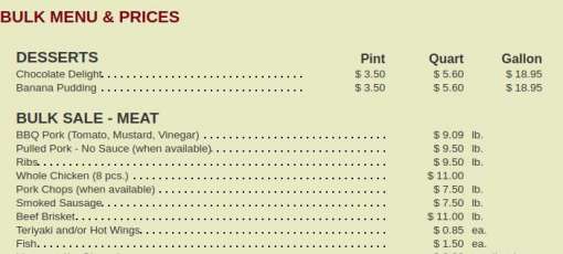 Little Pigs Barbecue Menu - Columbia, South Carolina | Sirved