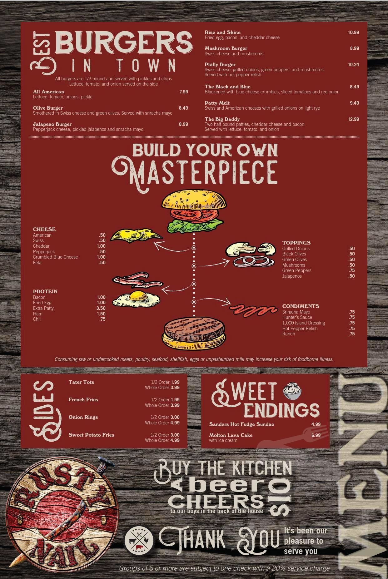 Rusty Nail Lounge menu in Canton, Michigan, USA