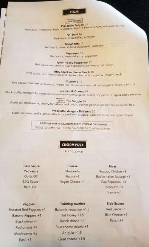 A.W. Wander menu in Manlius, New York, USA