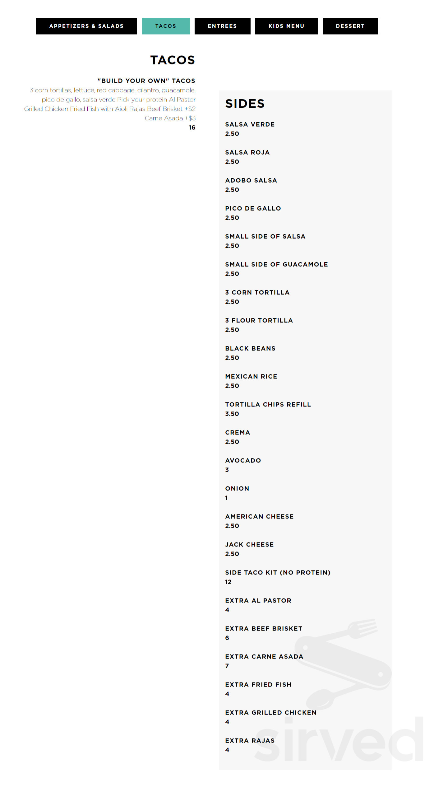 Buho Cocina y Cantina menus in Honolulu, Hawaii, United States