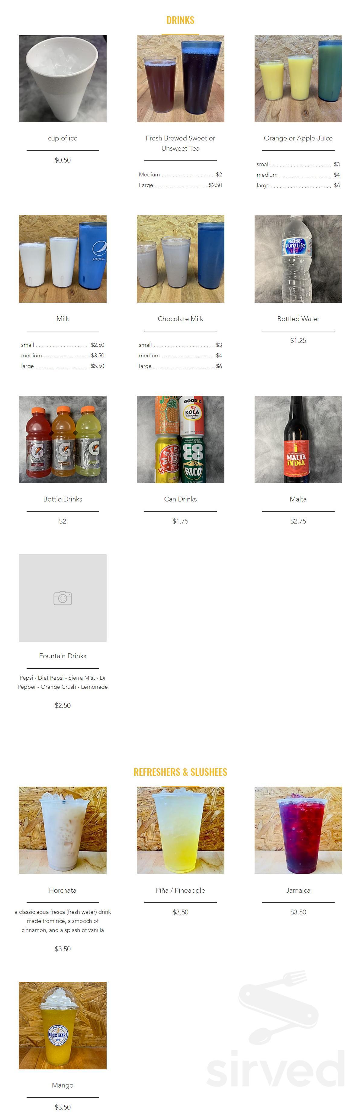 El Jefe's Cafe menu in Tampa, Florida, USA