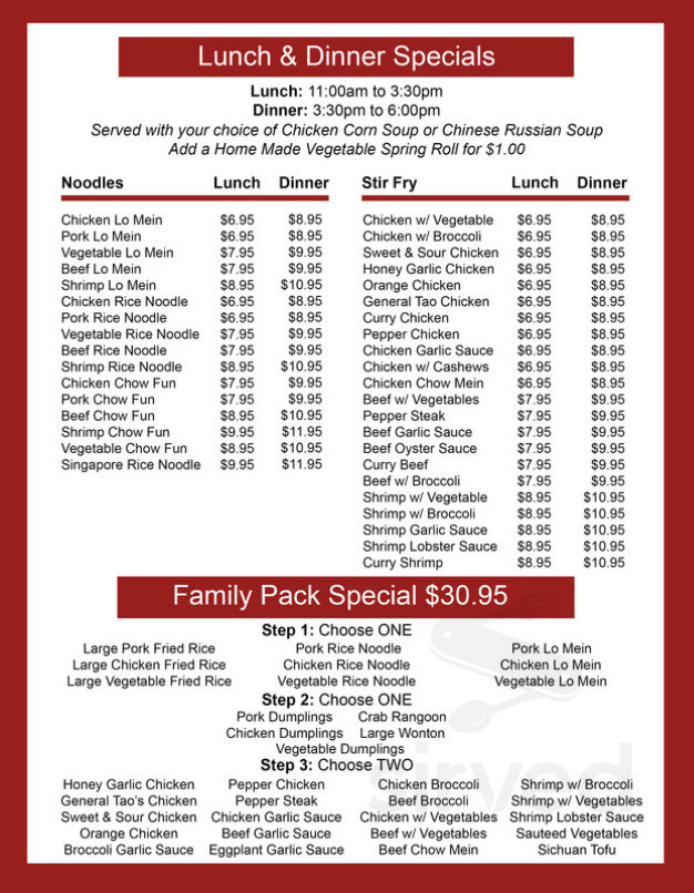 Shandong Noodle House menus in Vero Beach, Florida, United States