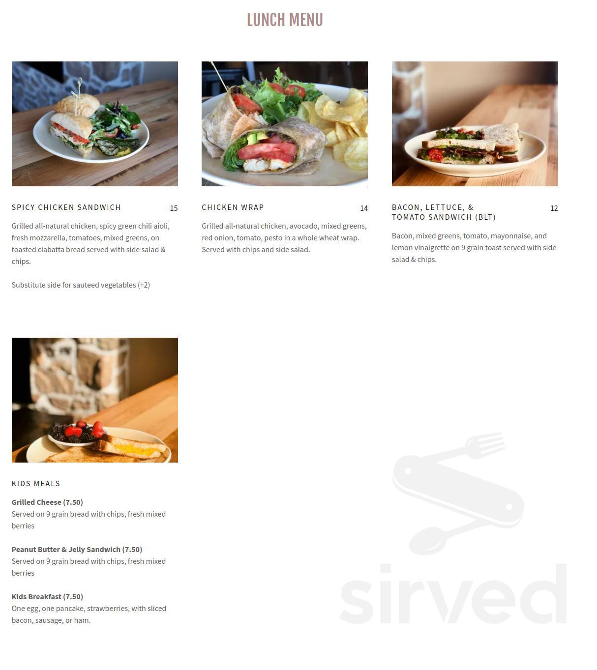 JOJO Coffeehouse menu in Scottsdale, Arizona, USA