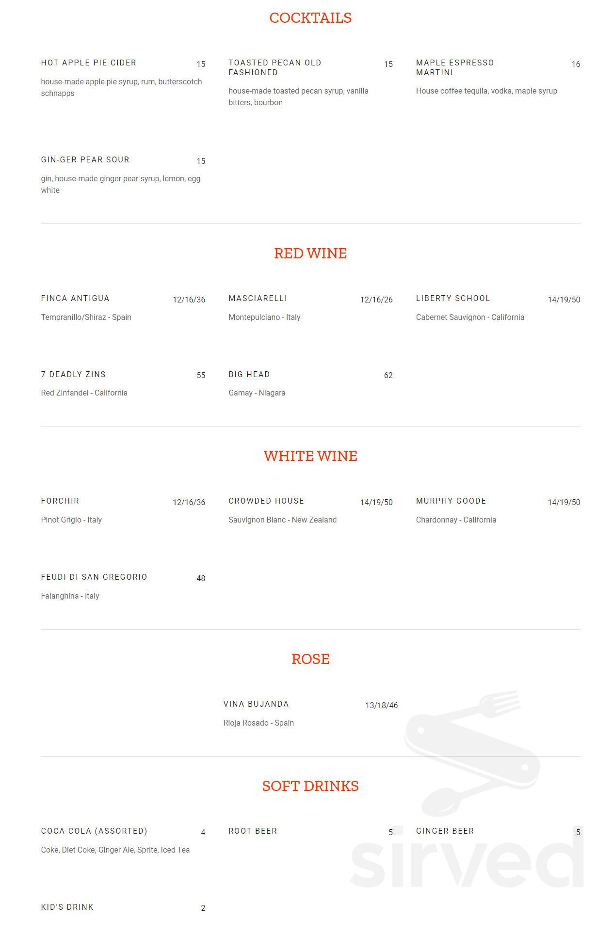 Handsome Devil Bistro menus in Elora, Ontario, Canada