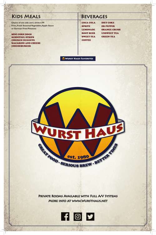 Wurst Haus menu in Lake Jackson, Texas, USA