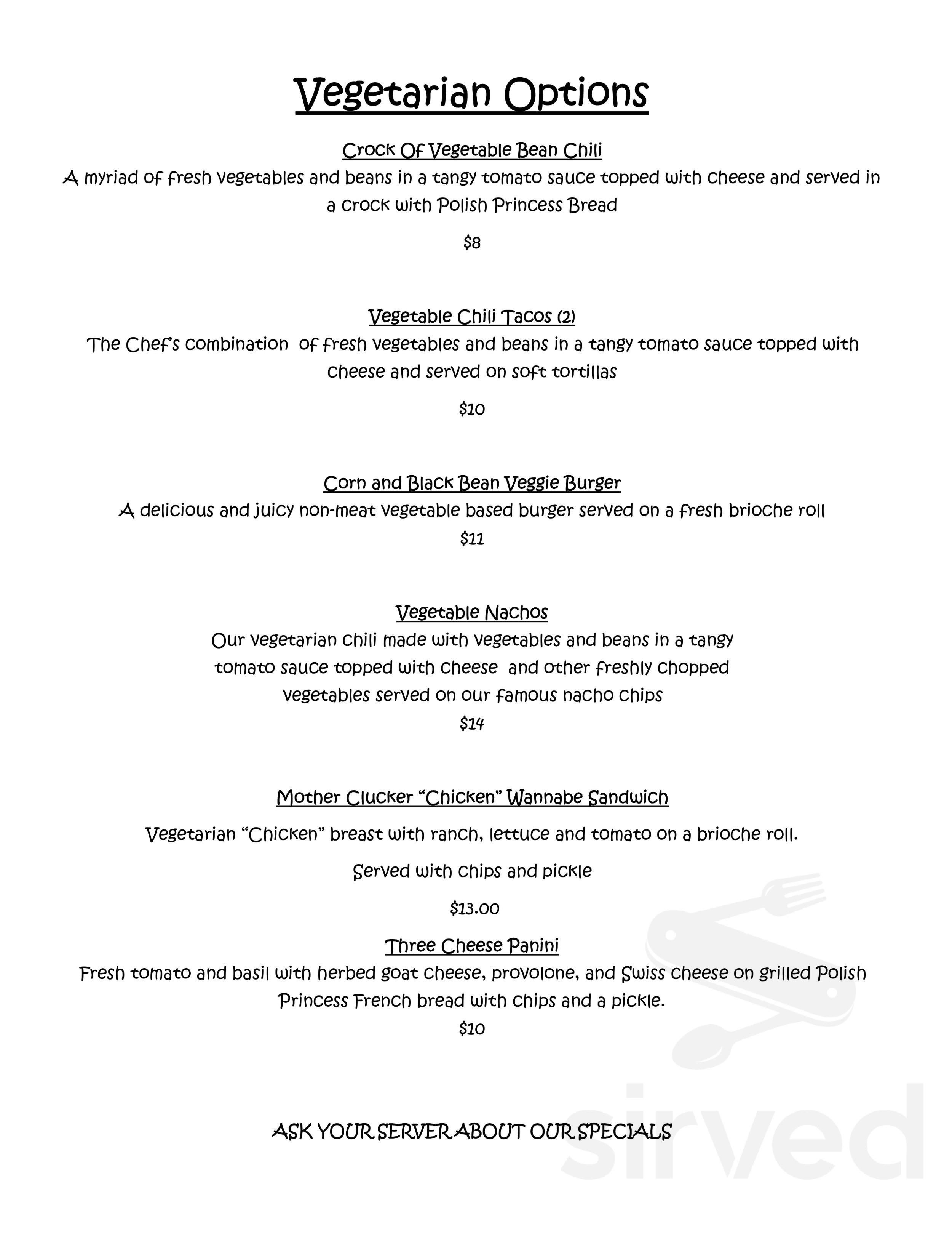 Copper Pig Brewery menu in Lancaster, New Hampshire, USA