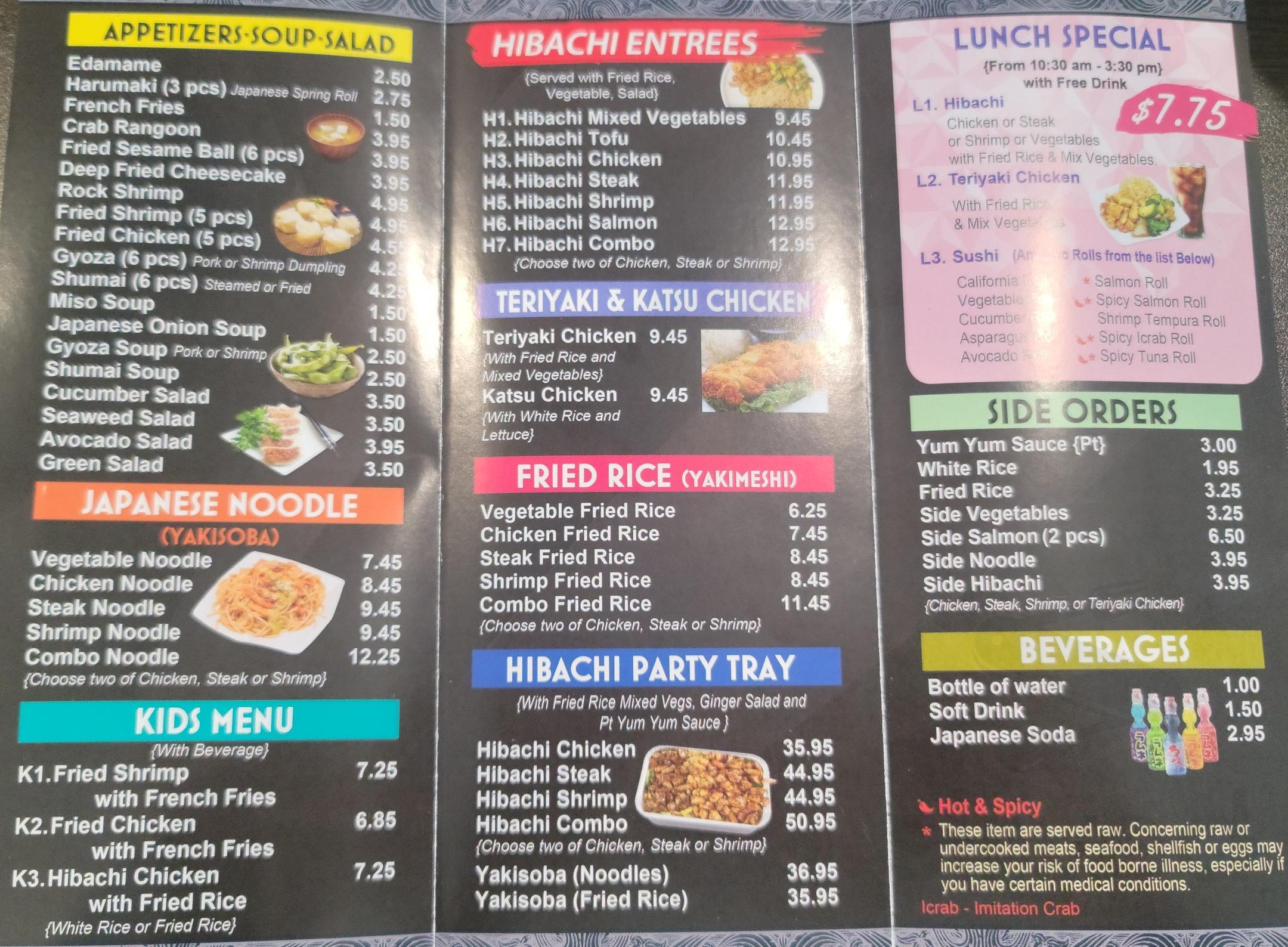 Menu - Largo FL's Hibachi Express Largo | Sirved