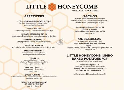 Little Honeycomb menu in Winnetka, Illinois, USA