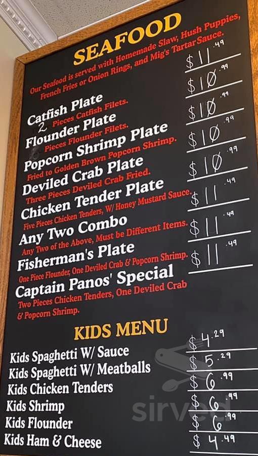 Menu - Laurens SC's Migs Pizza Castle of Laurens | Sirved
