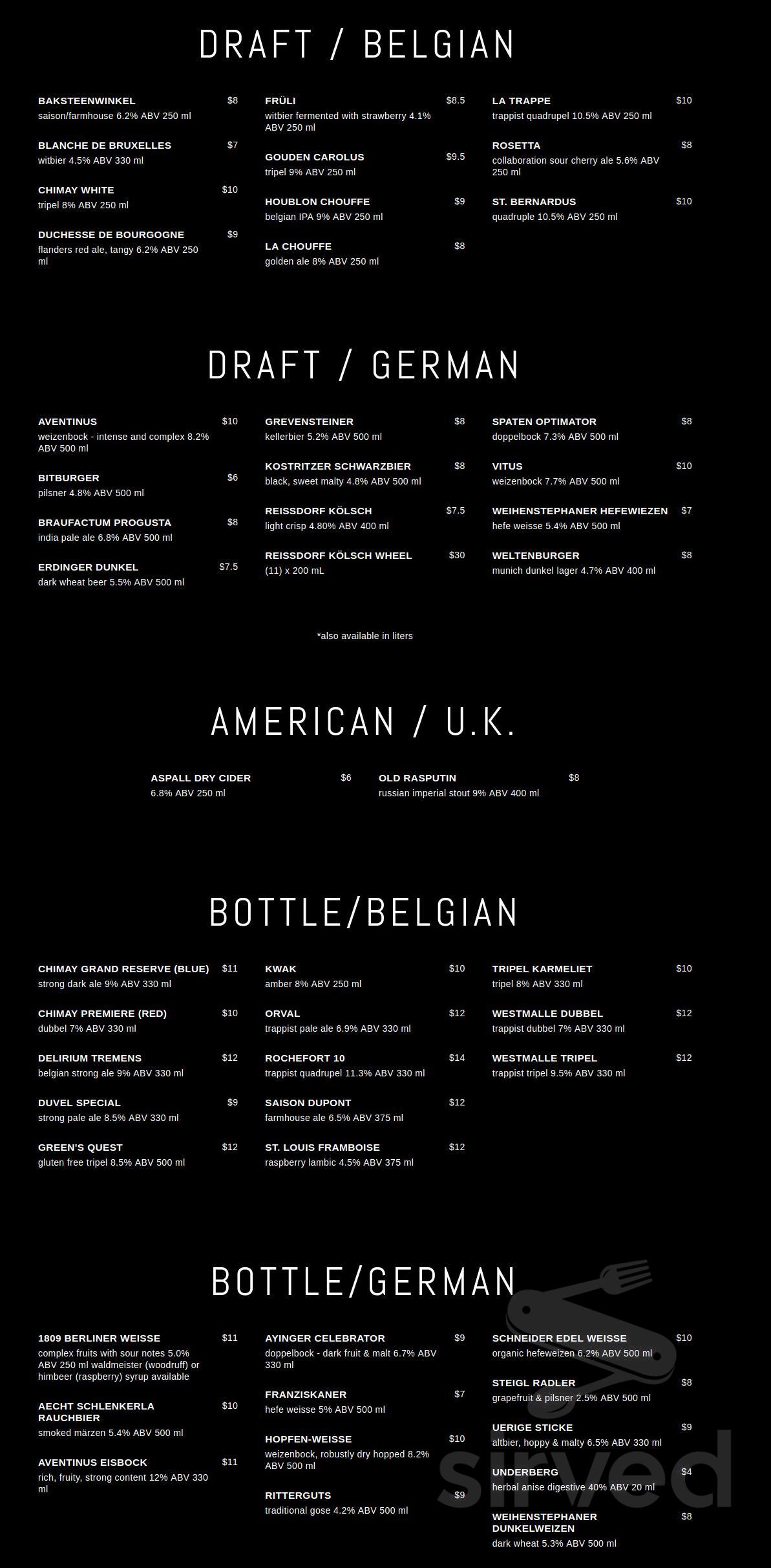 Wurstküche menus in Los Angeles, California, United States