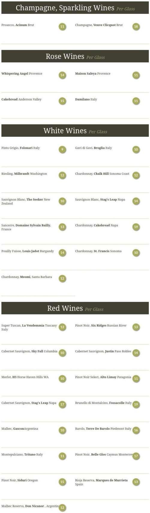 Cava Wine Bar & Wood Grille menu in New Canaan, Connecticut, USA