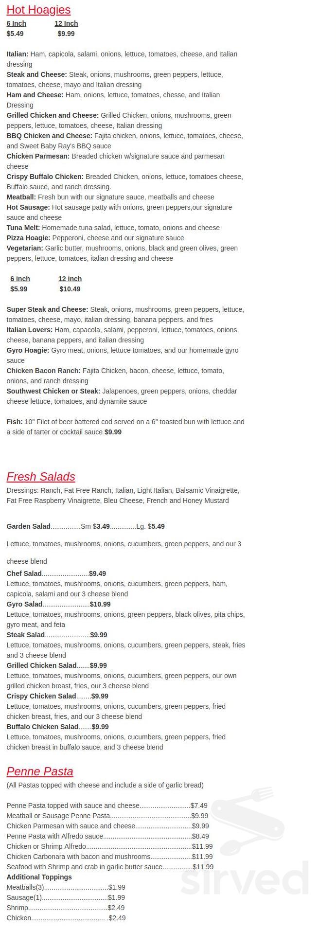 Warrior Pizza menus in Jeannette, Pennsylvania, United States
