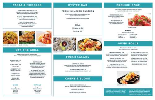 Seasurf Fish Co. menu in Yorba Linda, California, USA