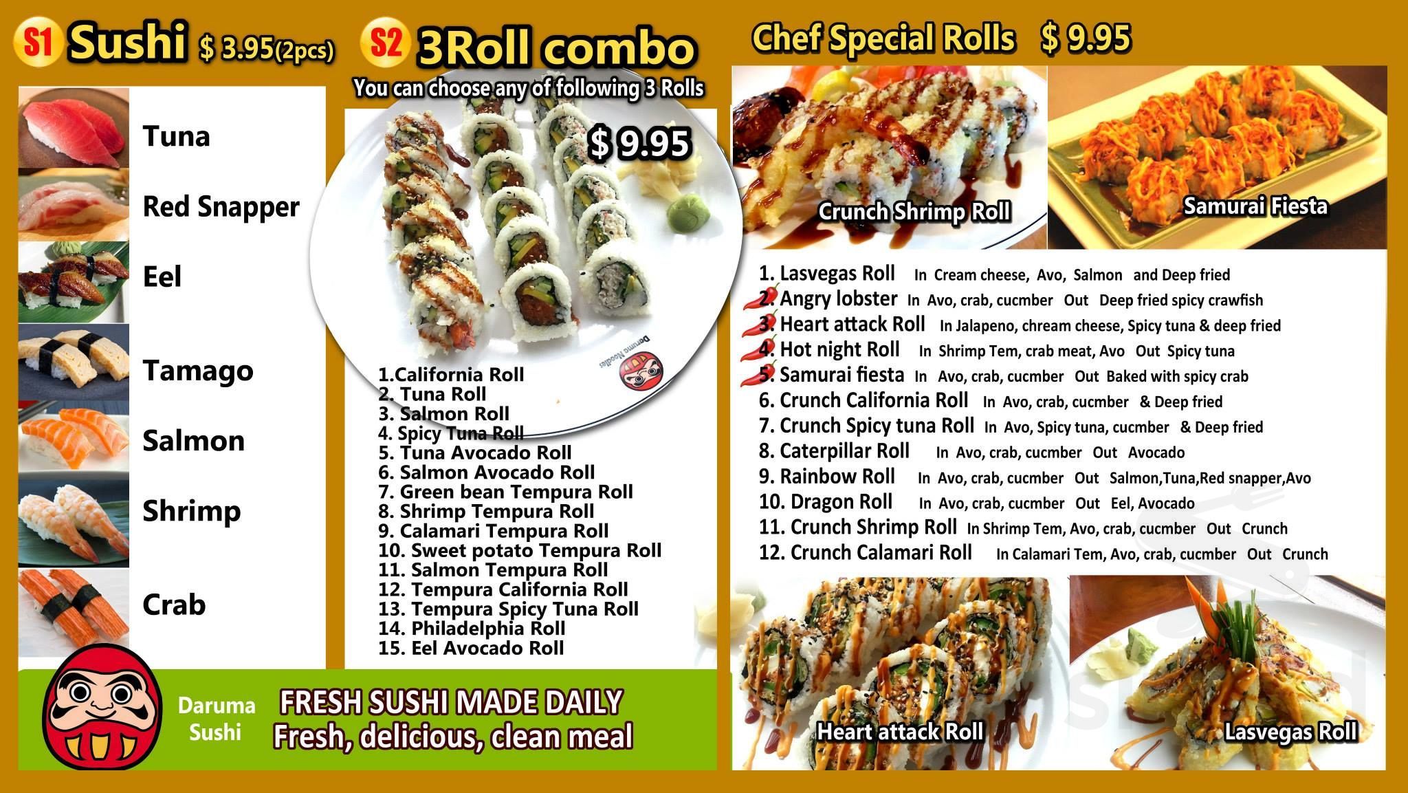 Daruma Japanese Restaurant menus in Greeley, Colorado, United States