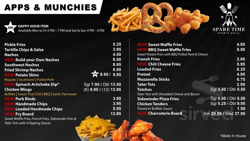Menu for Spare Time Grill in Norman, Oklahoma, United States