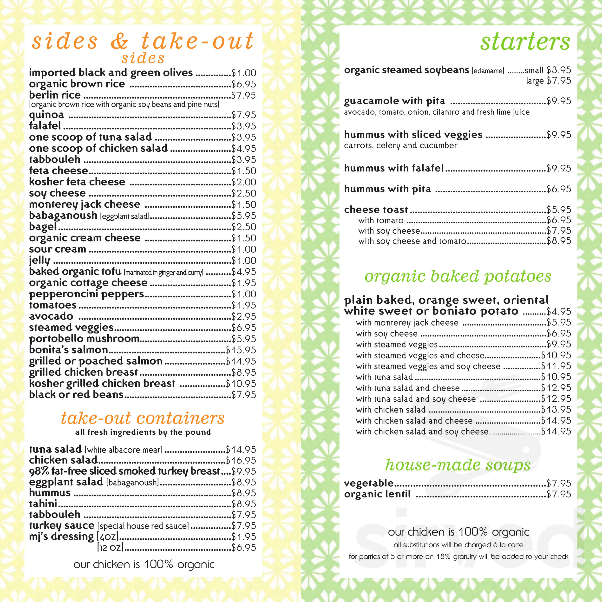Menu - Sunny Isles Beach FL's Miami Juice | Sirved
