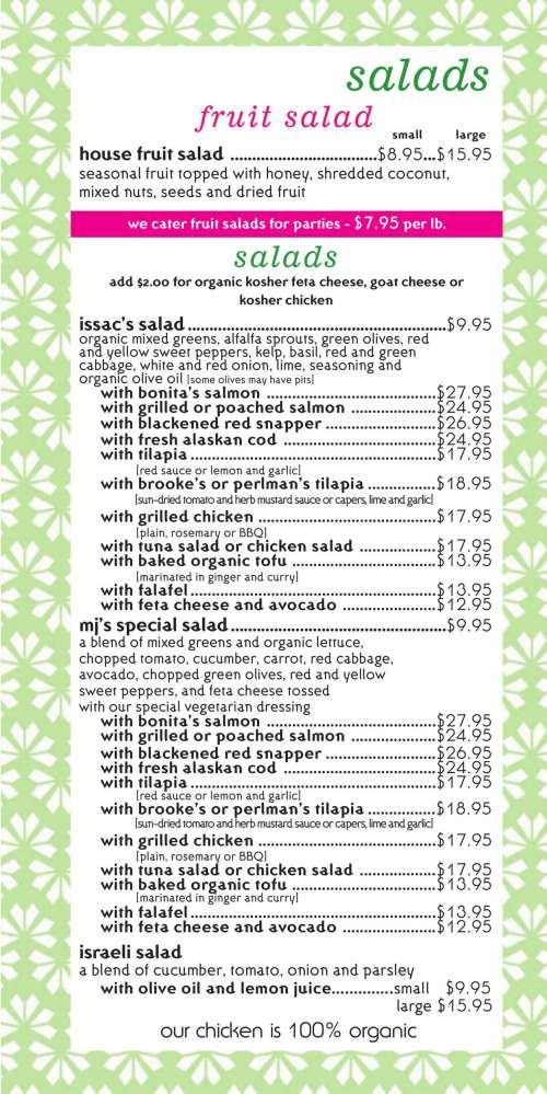Miami Juice menu in Sunny Isles Beach, Florida, USA