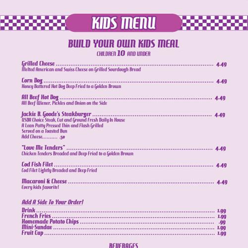 Jackie B. Goode's Uptown Cafe and Dinner Theater menu in Branson ...