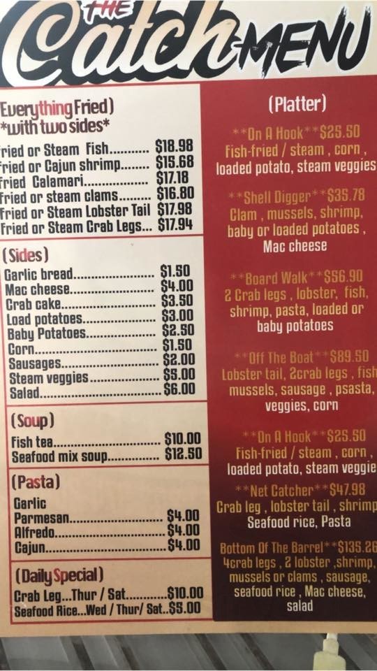 The Catch Seafood Restaurant & Lounge menu in Waterbury, Connecticut, USA