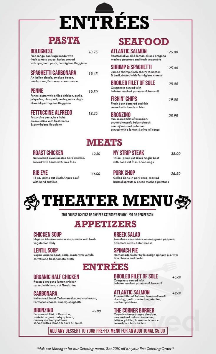 Carnegie Diner & Cafe menu in Secaucus, New Jersey, USA