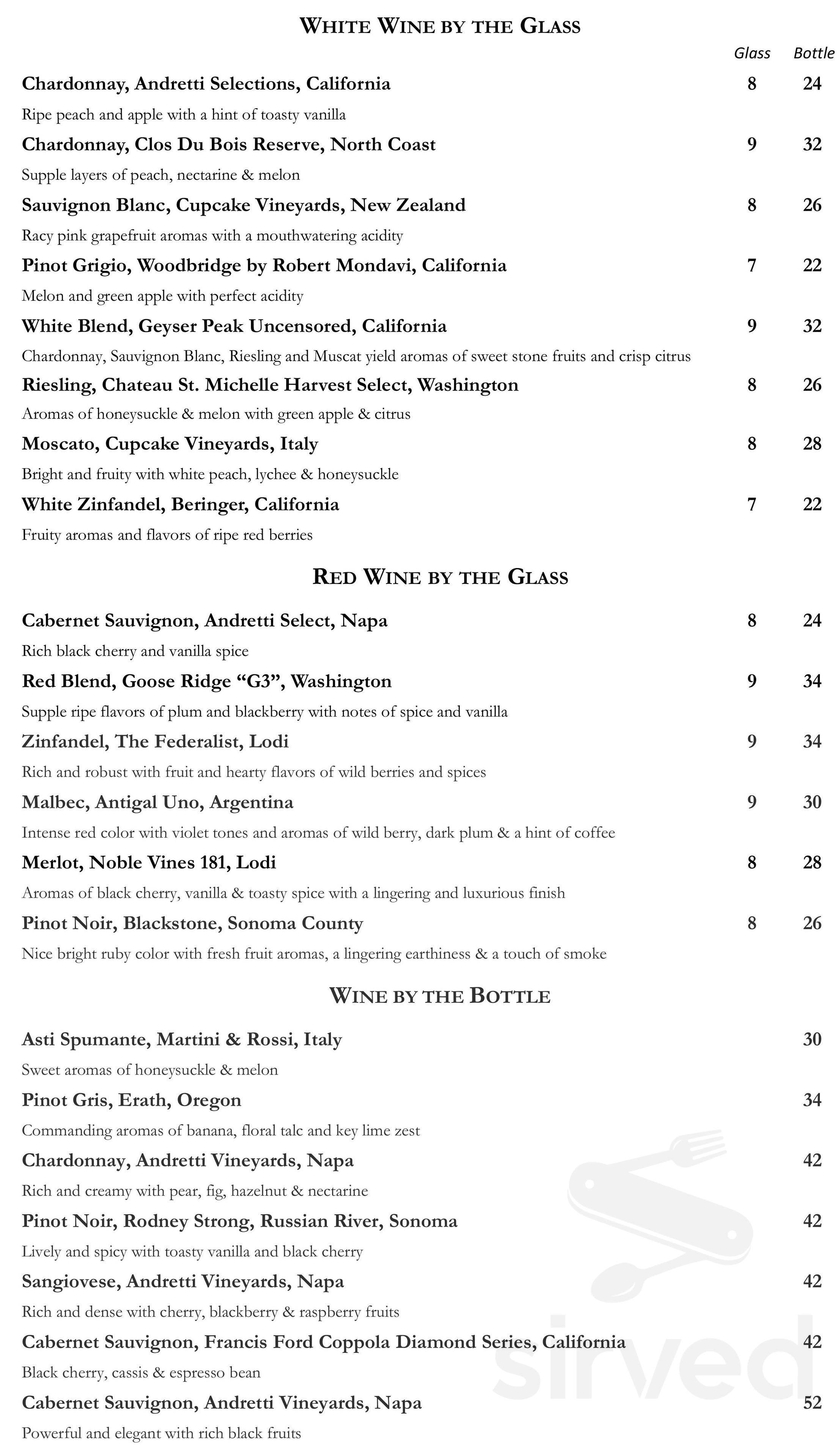 Beck's Land & Sea House menu in Nazareth, Pennsylvania, USA