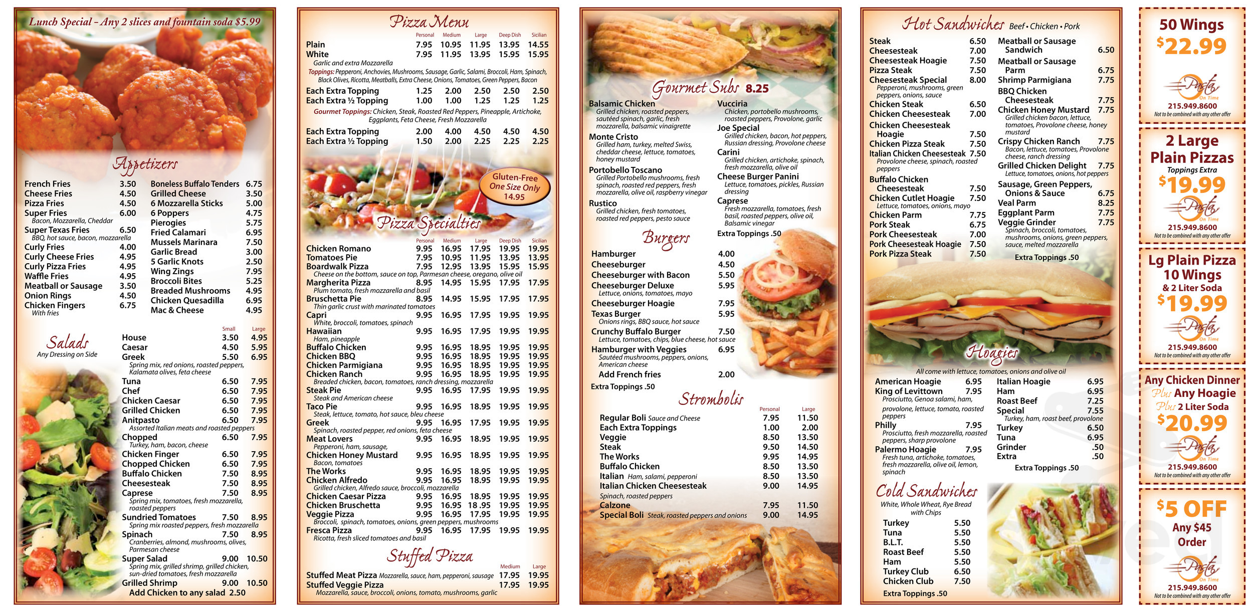 Pasta On Time menus in Levittown, Pennsylvania, United States