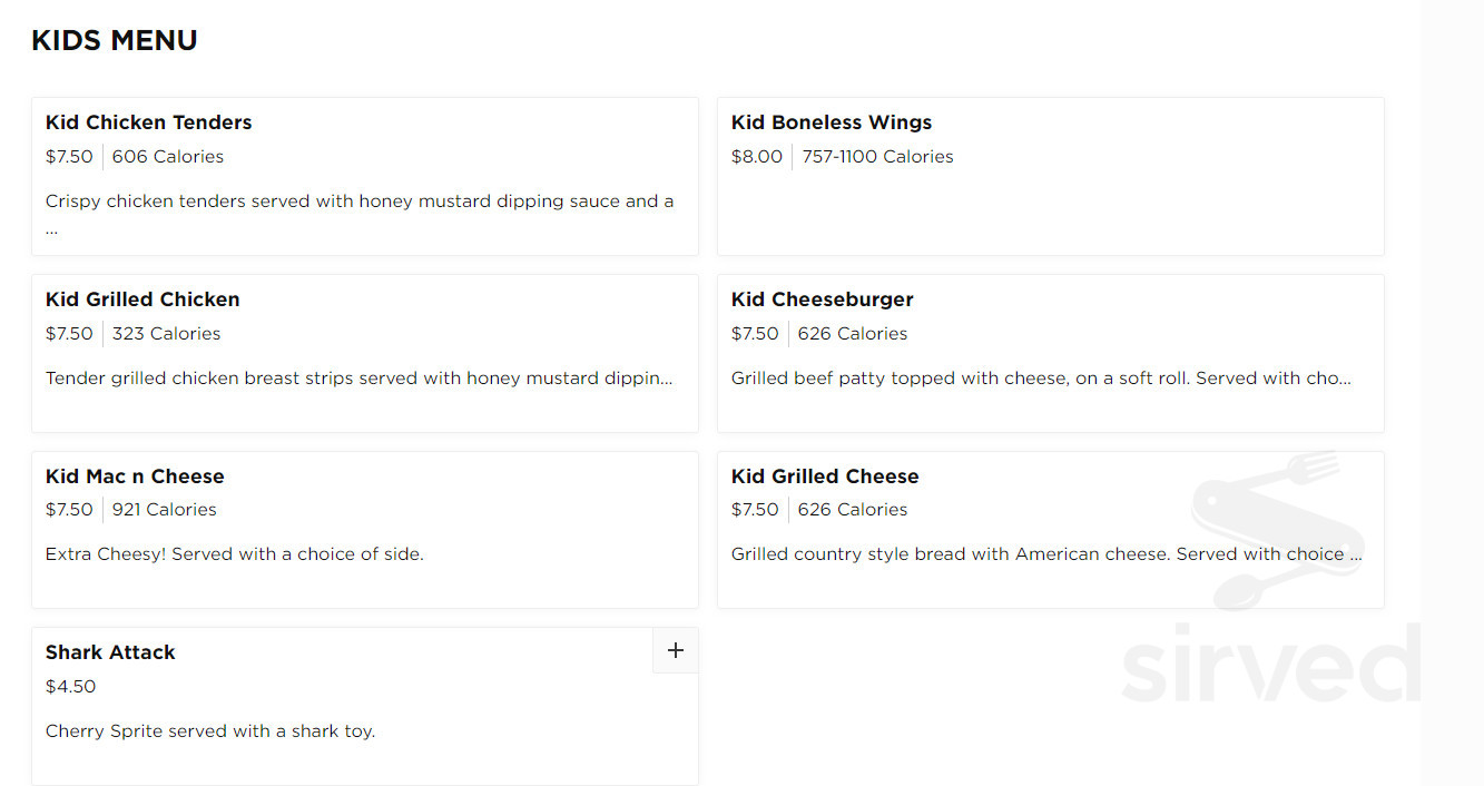 Glory Days Grill menu in Riverview, Florida, USA