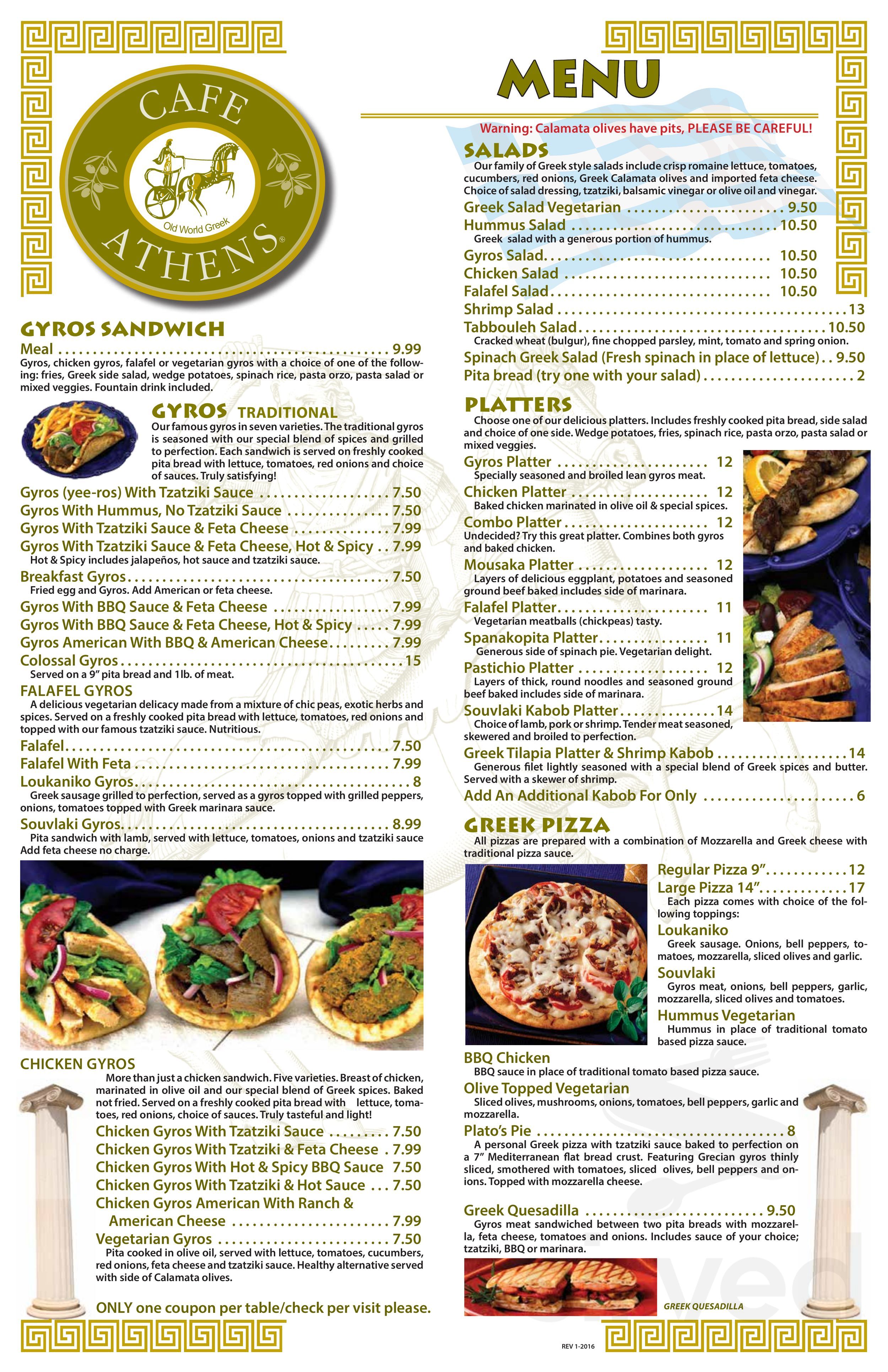 Cafe Athens menus in Loveland, Colorado, United States