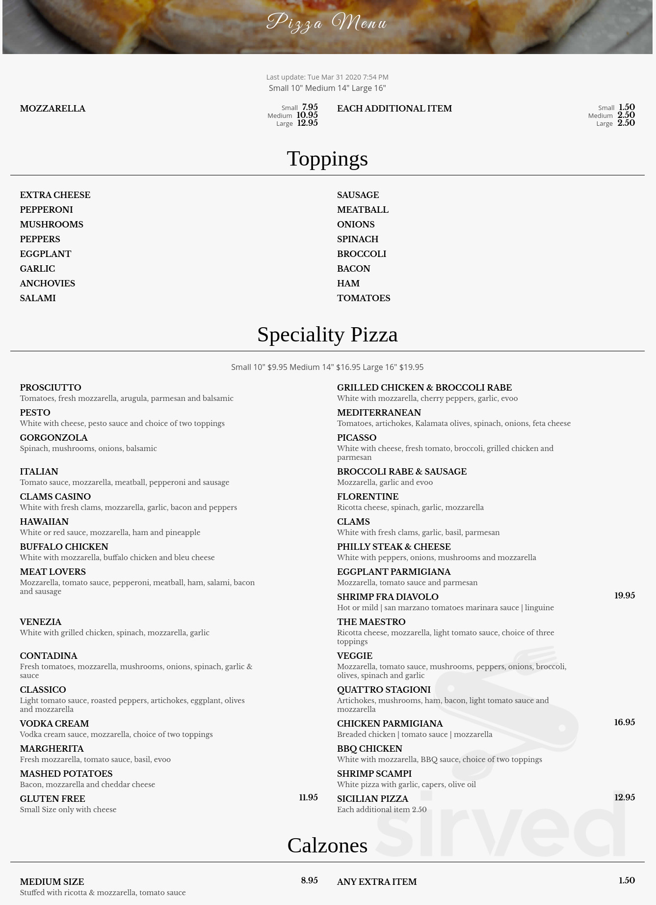 Serafino's Restaurant | Bar & Cater menus in Wallingford, Connecticut ...