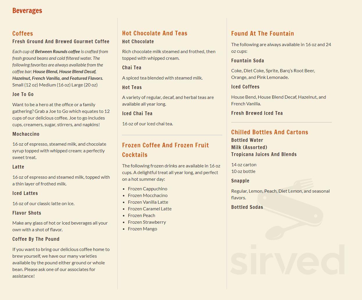 Menu - South Windsor CT's Between Rounds Bakery Sandwich Café | Sirved