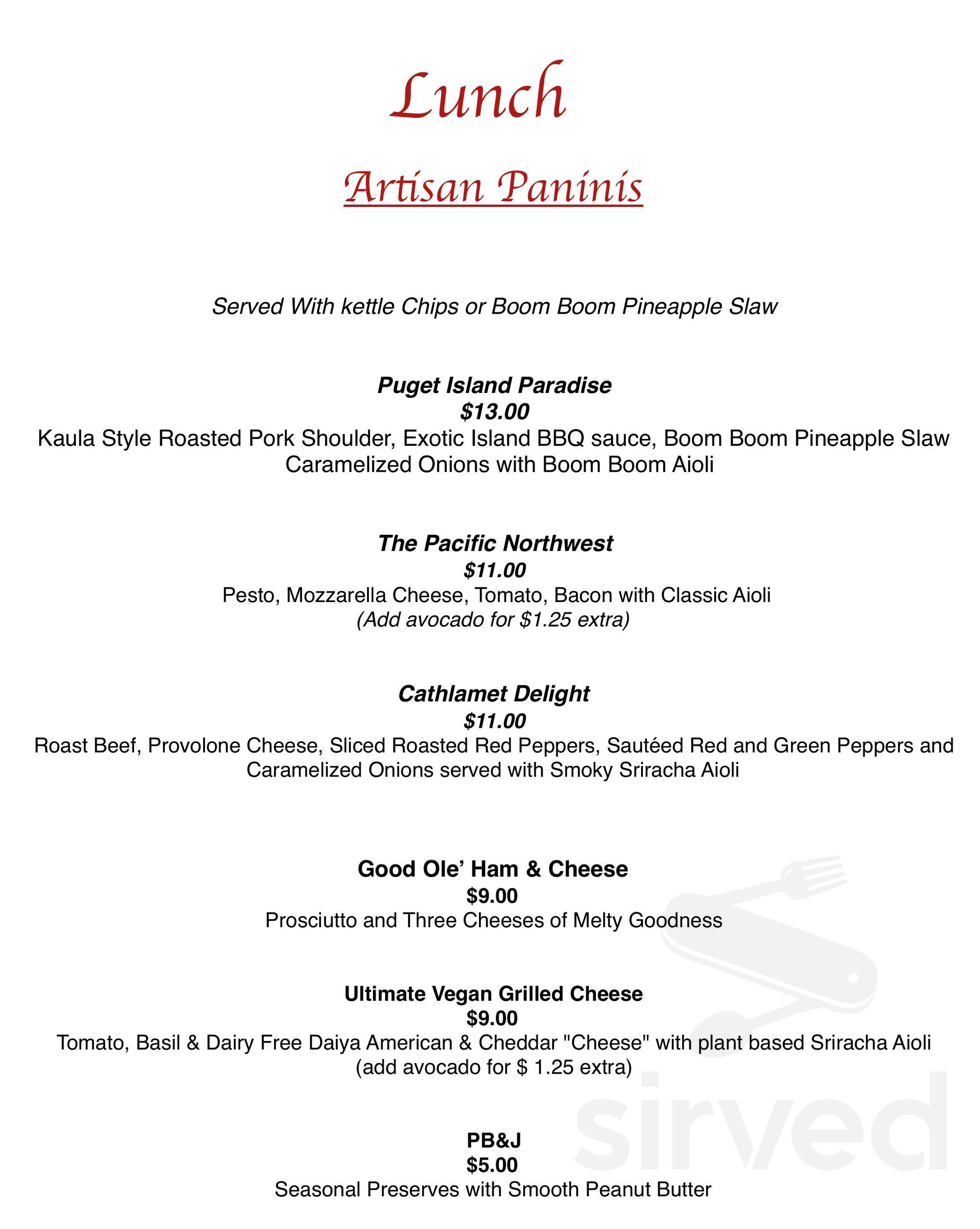 Patty Cakes Cafe & Roasting menu in Cathlamet, Washington, USA