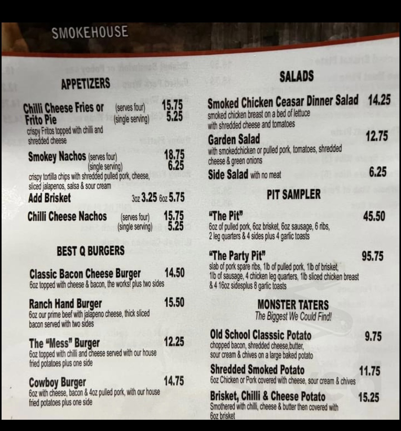 Old School BBQ & Smokehouse menu in Baton Rouge, Louisiana, USA